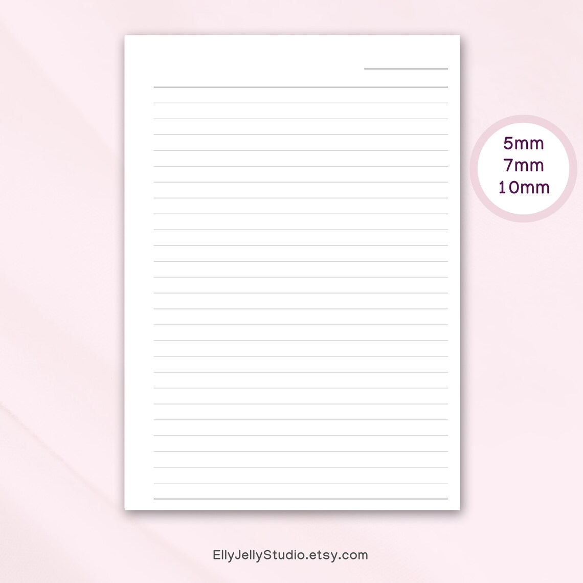 Printable Lined Notes Paper Insert Page,5mm,7mm,10mm,a5,a4,us Letter ...