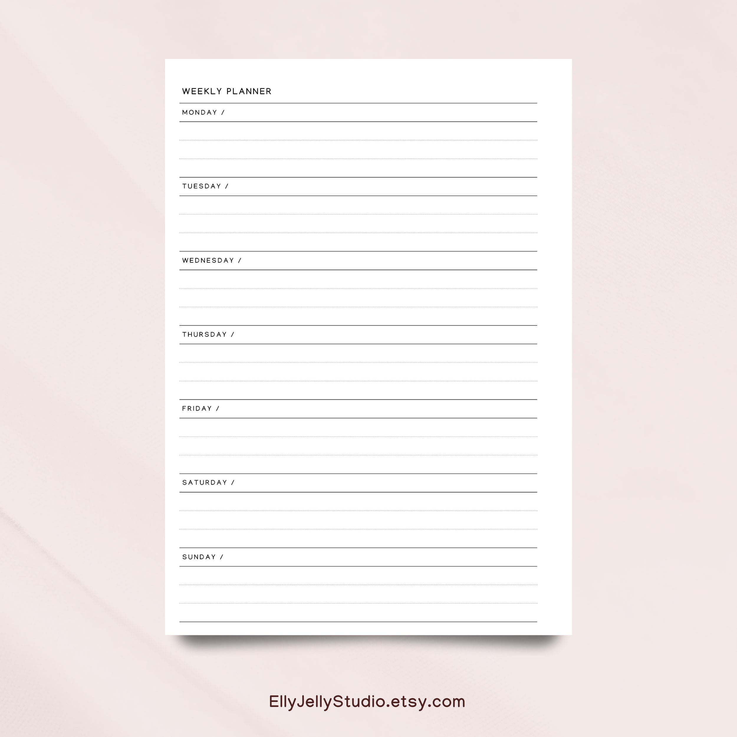 Printable Weekly Planner Insert Pageweekly - Etsy