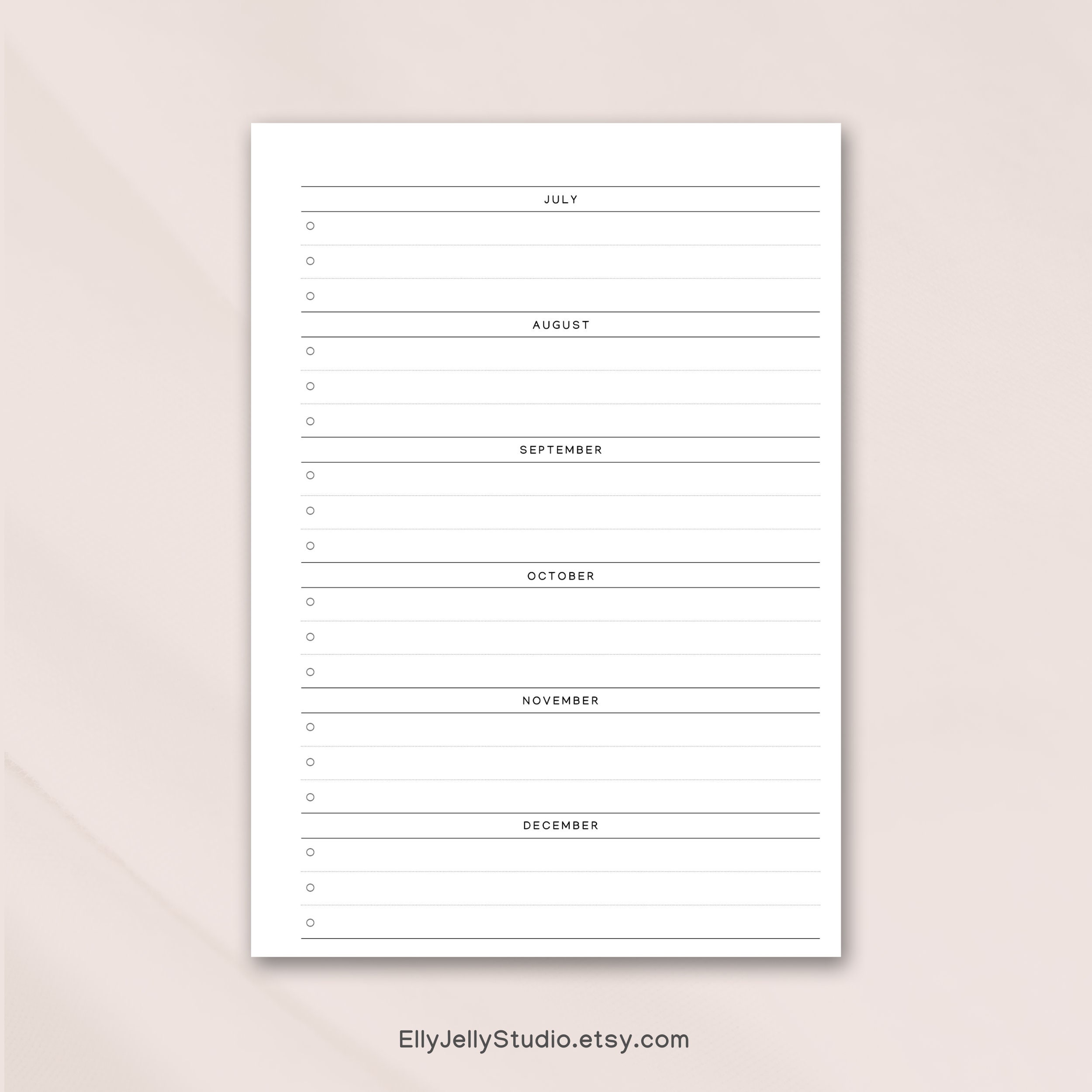 Printable 2024 Yearly Planner Insert,yearly Glance,yearly Overview,a5 ...
