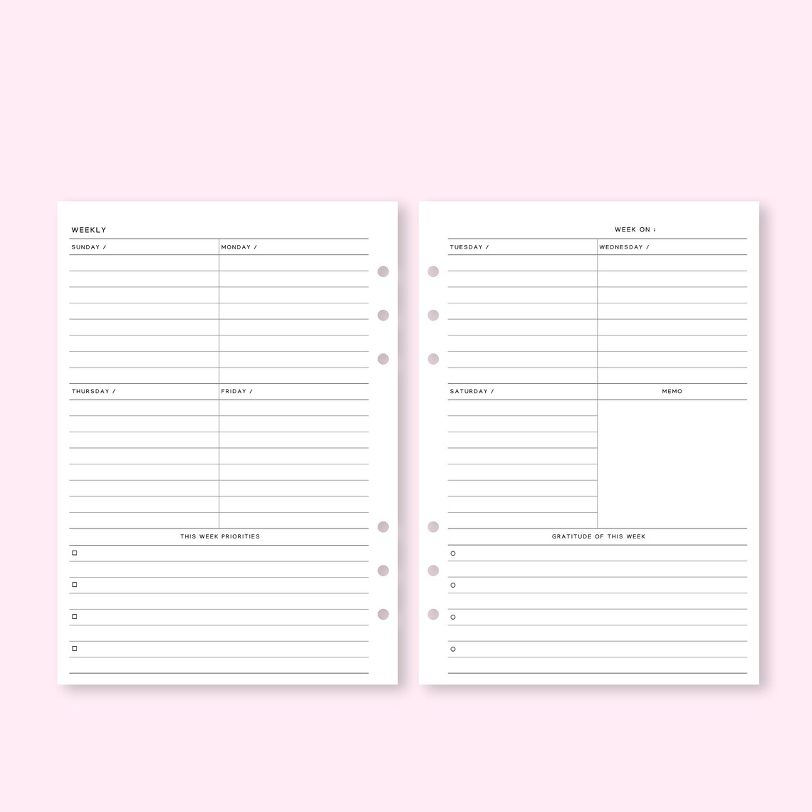 Printable Weekly Gratitude Planner: Undated Schedule Overview (PDF) - Etsy