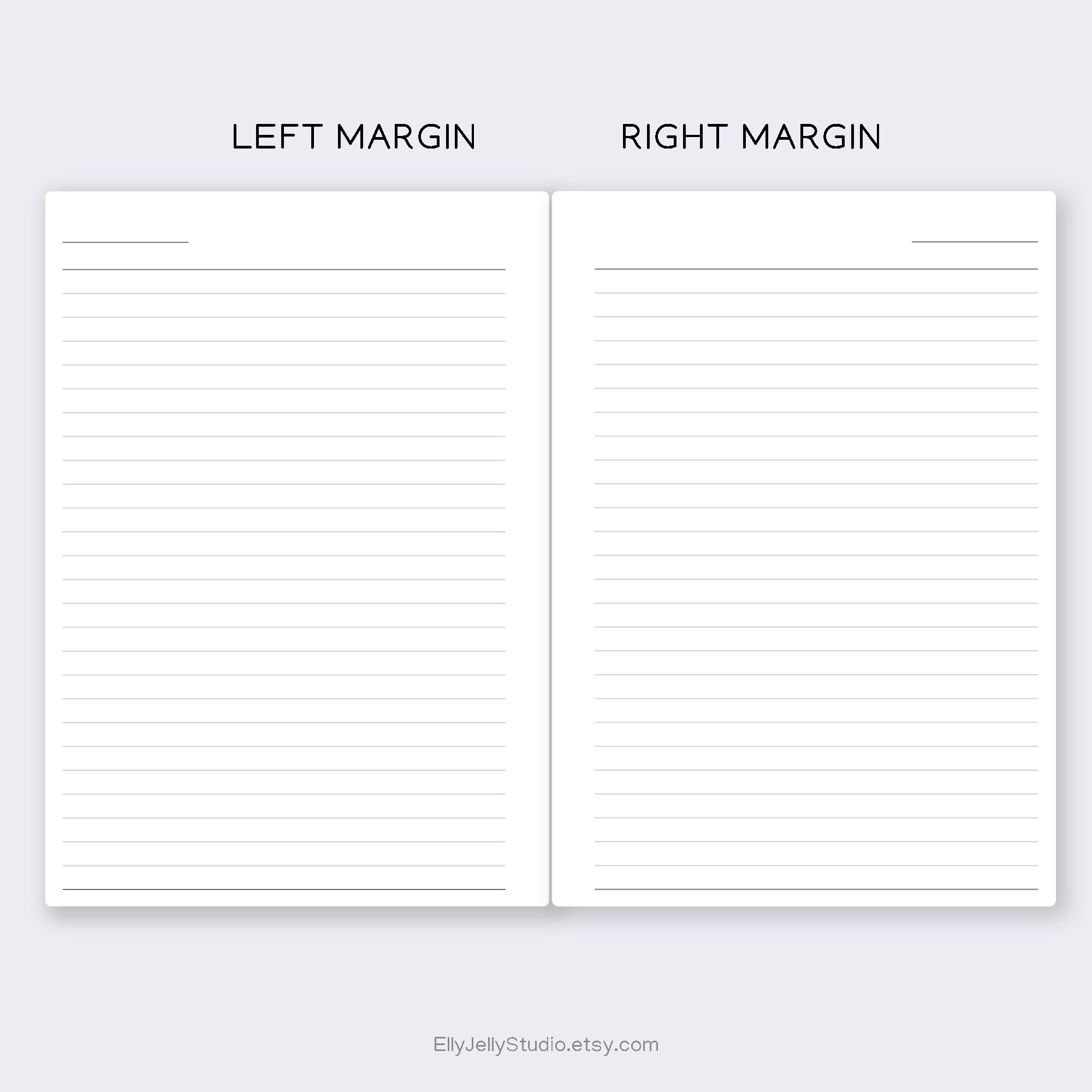 Printable Lined Notes Paper: A4, A5, US Letter Sizes (PDF) - Etsy
