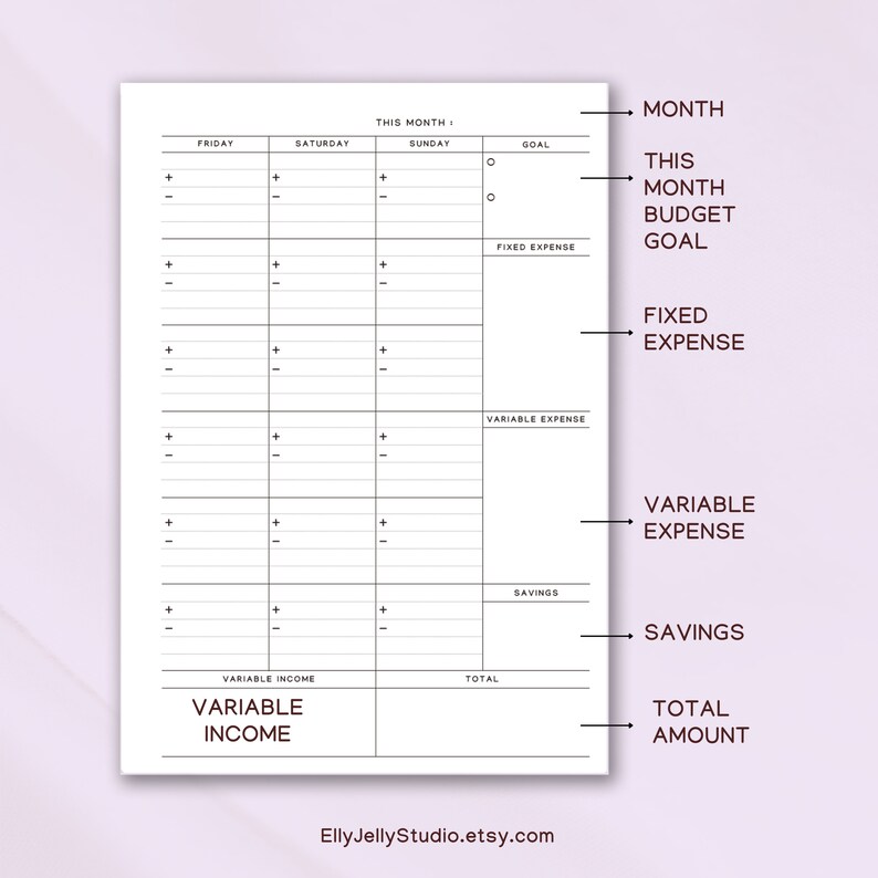 Simple Monthly Budget Planner Printable: A4, A5, Letter, Half (PDF) - Etsy