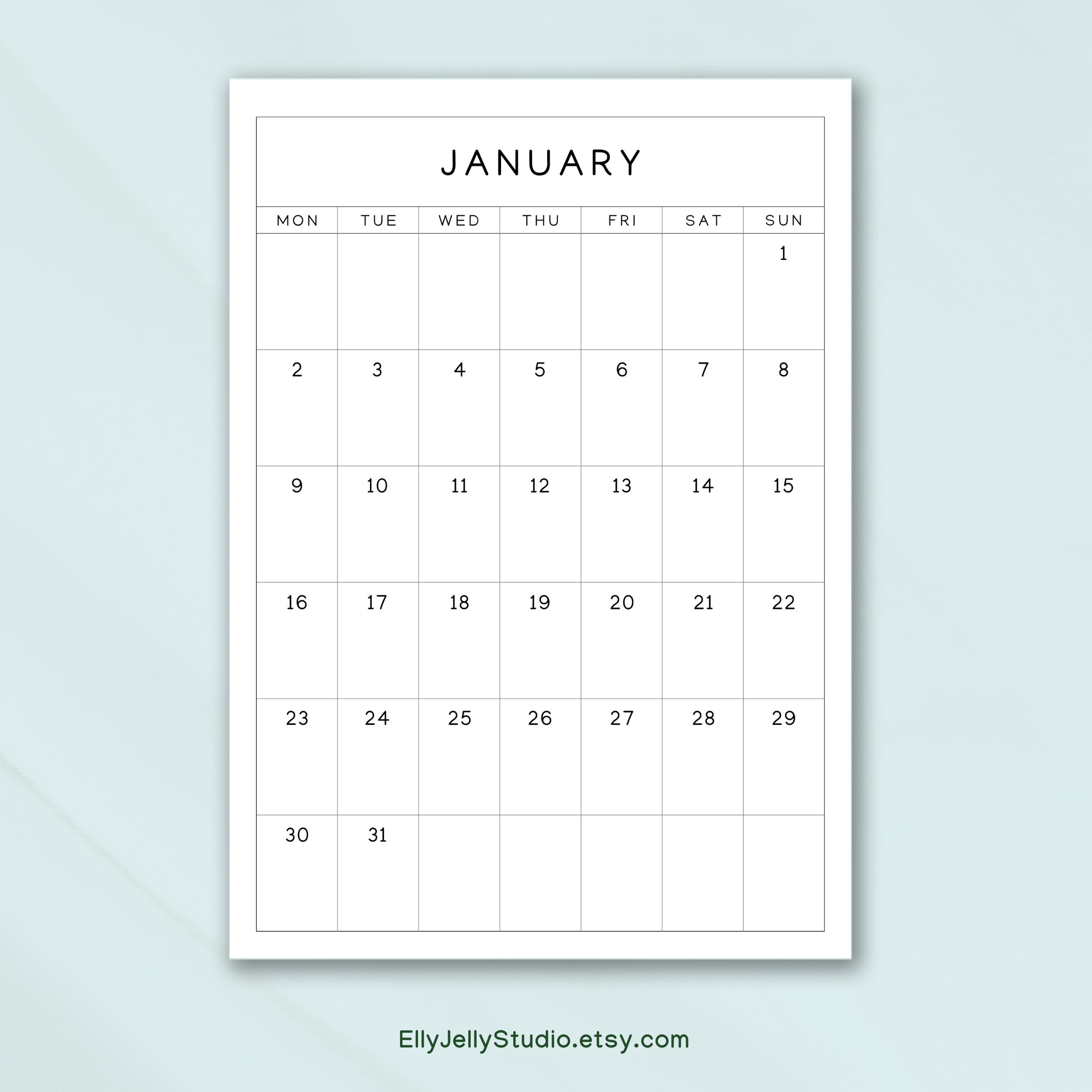Printable 2023 Monthly Calendar A4/US LETTER Size,year at a Glance ...