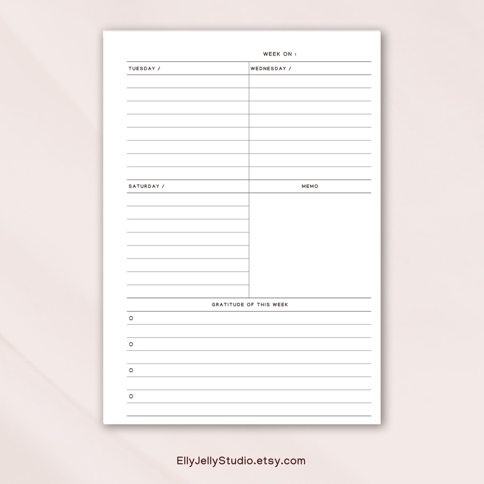 Printable Weekly Gratitude Planner: Undated Schedule Overview (PDF) - Etsy