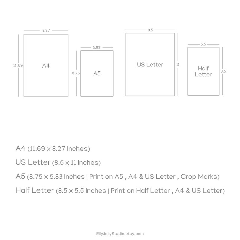 Printable Lined Notes Paper Insert Page5mm7mm10mma5a4us | Etsy