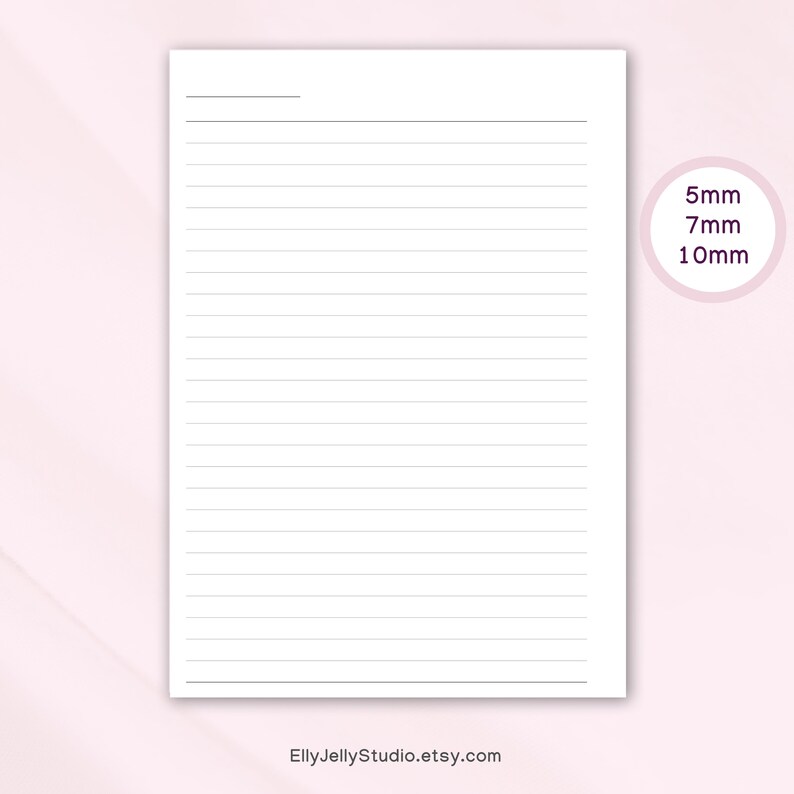 Printable Lined Notes Paper Insert Page,5mm,7mm,10mm,a5,a4,us Letter ...