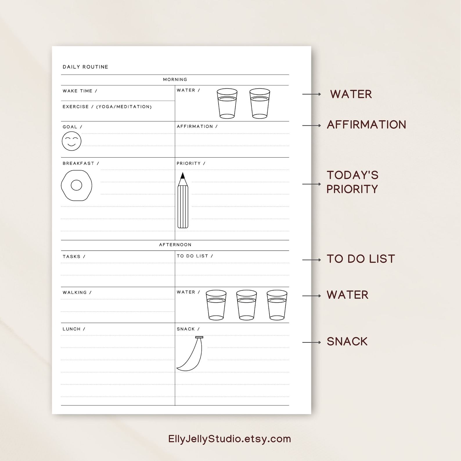Daily Routine Planner Printable,daily Routine Check,morning Afternoon ...