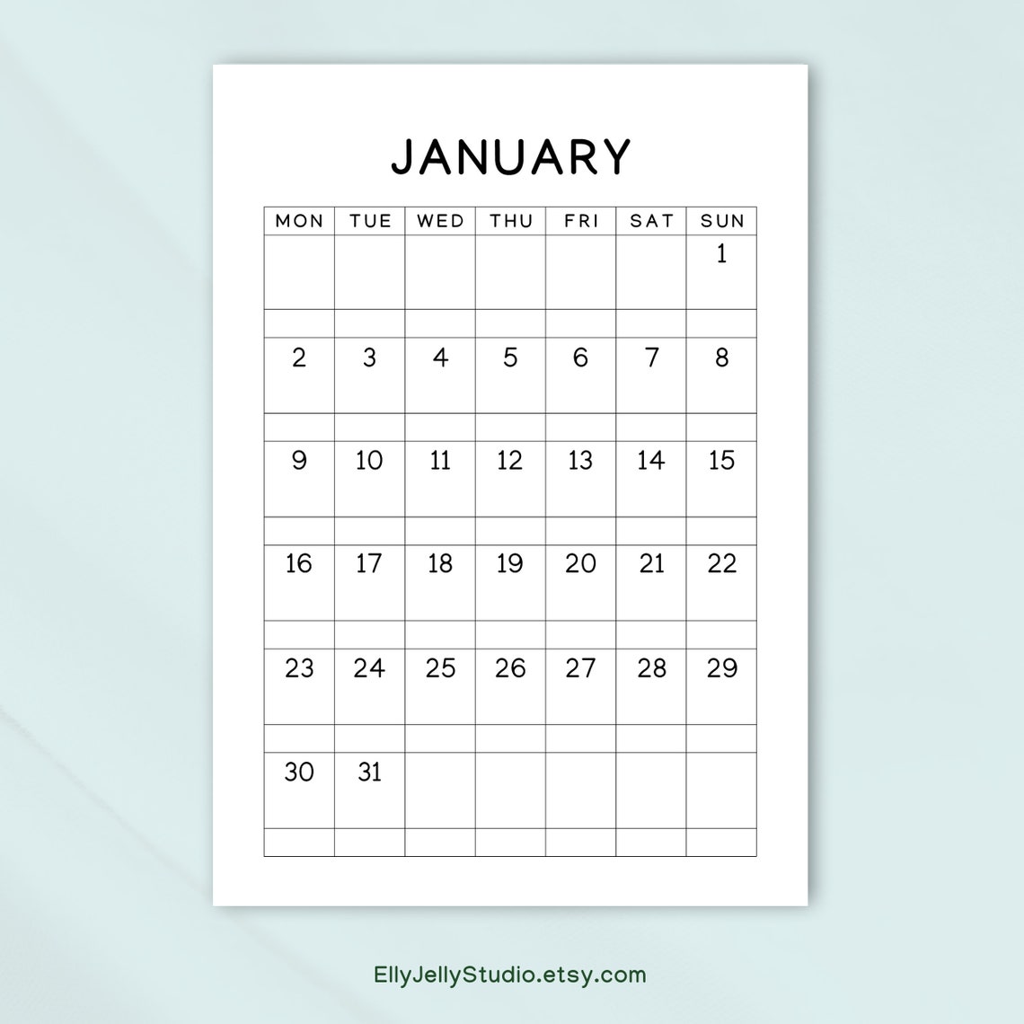 Printable 2023 Monthly Calendar Template A5/a4/a3/letter ,year at a ...