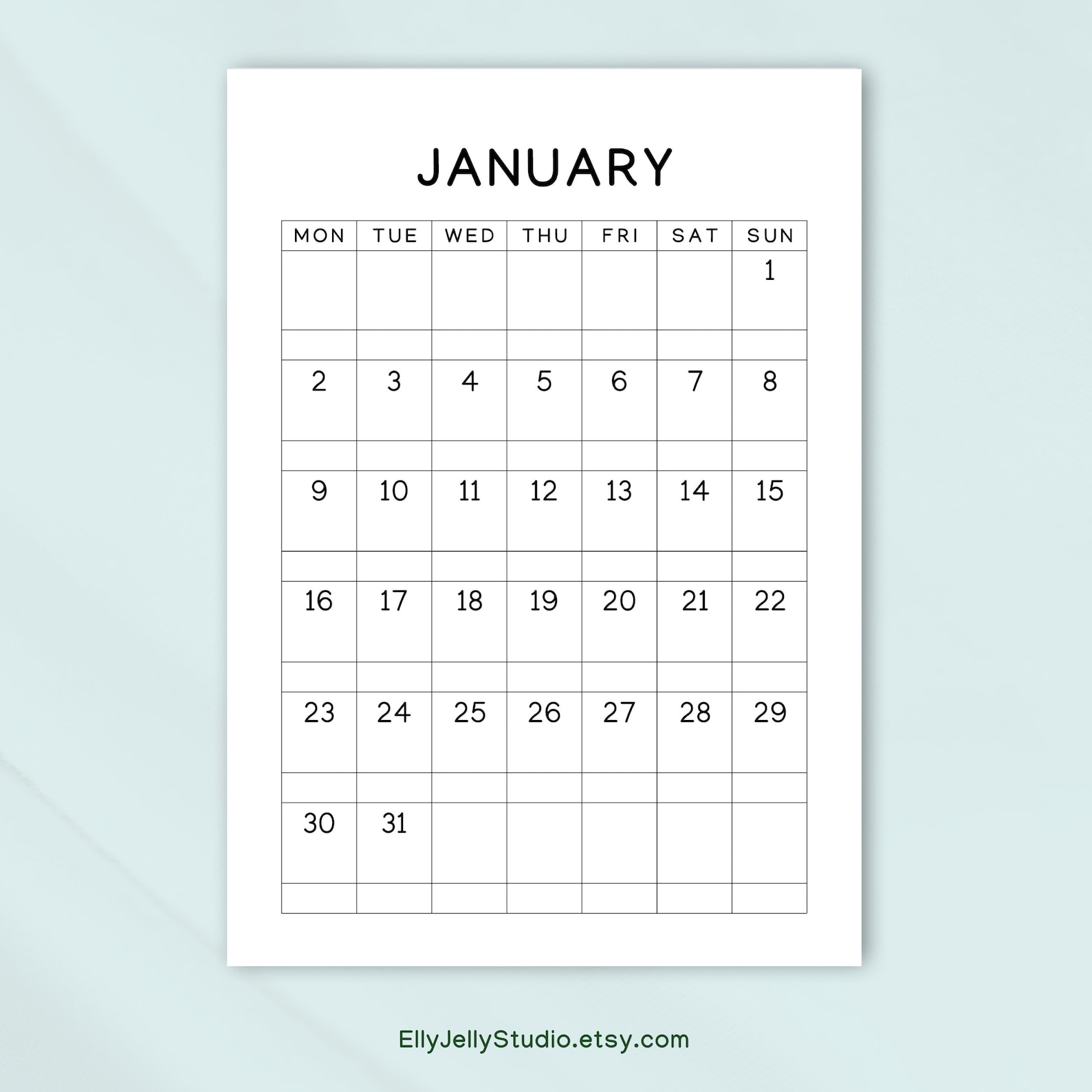 Printable 2023 Monthly Calendar Template A5/a4/a3/letter ,year at a ...