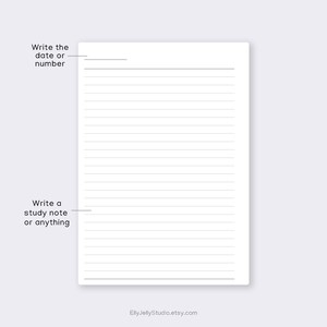 Printable Lined Notes Paper Insert Page5mm7mm10mma5a4us | Etsy