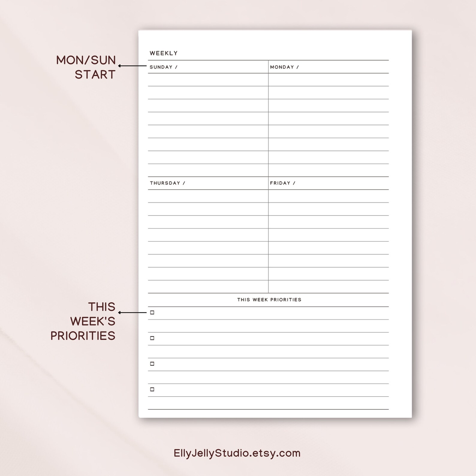 Printable Weekly Gratitude Planner: Undated Schedule Overview (PDF) - Etsy