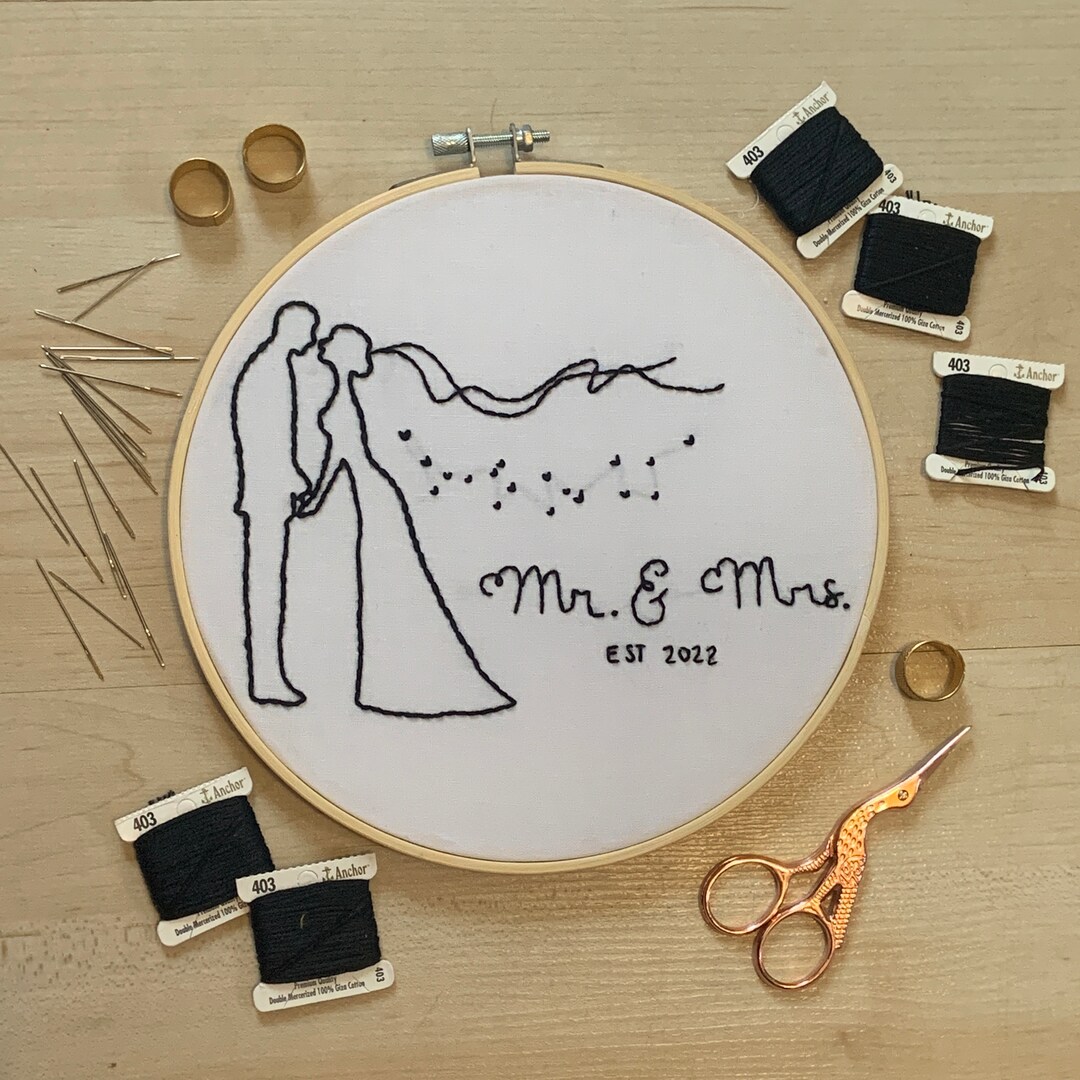 Custom Mr. and Mrs. Embroidery - Etsy