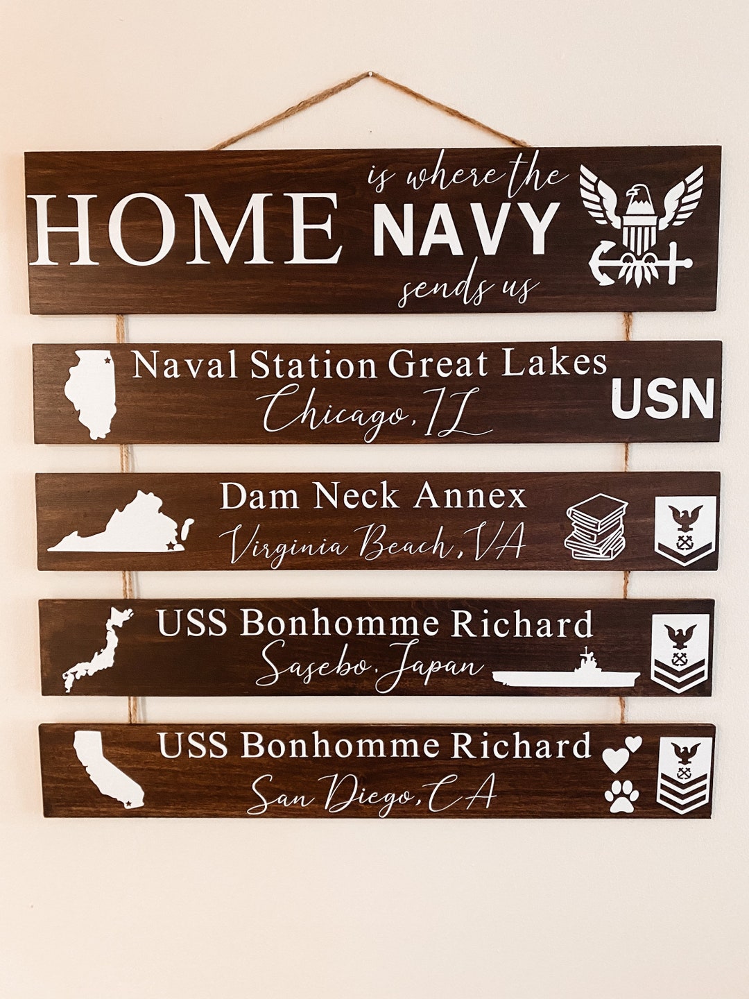 Home is Where the Navy Sends Us Sign - Etsy