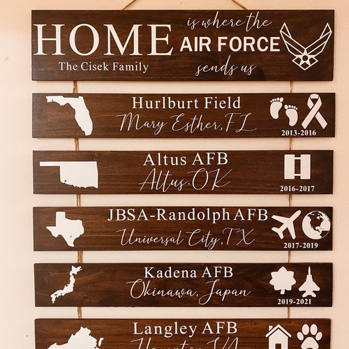 Home is Where the Military Sends Us Duty Station Wood Sign - Etsy