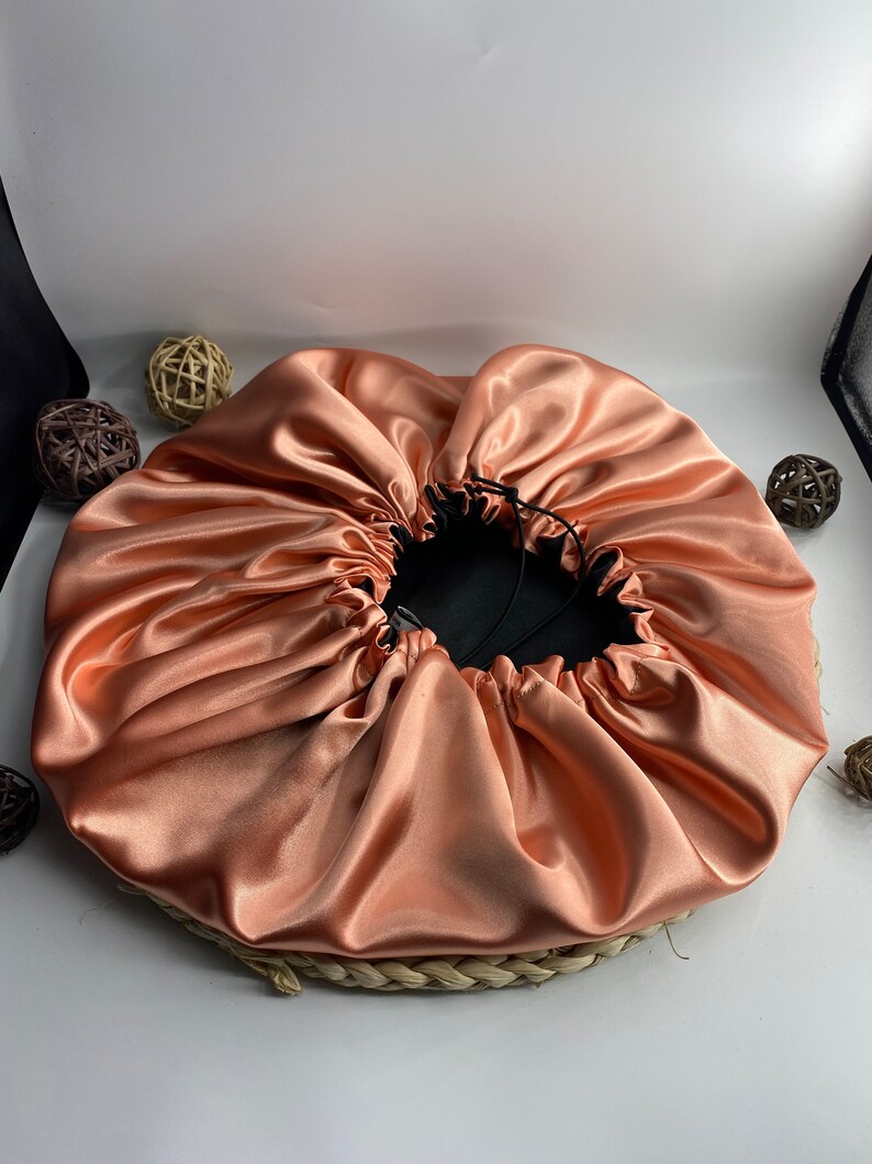 XL Reversible Satin Lined Satin Bonnet With Elastic or Adjustable ...