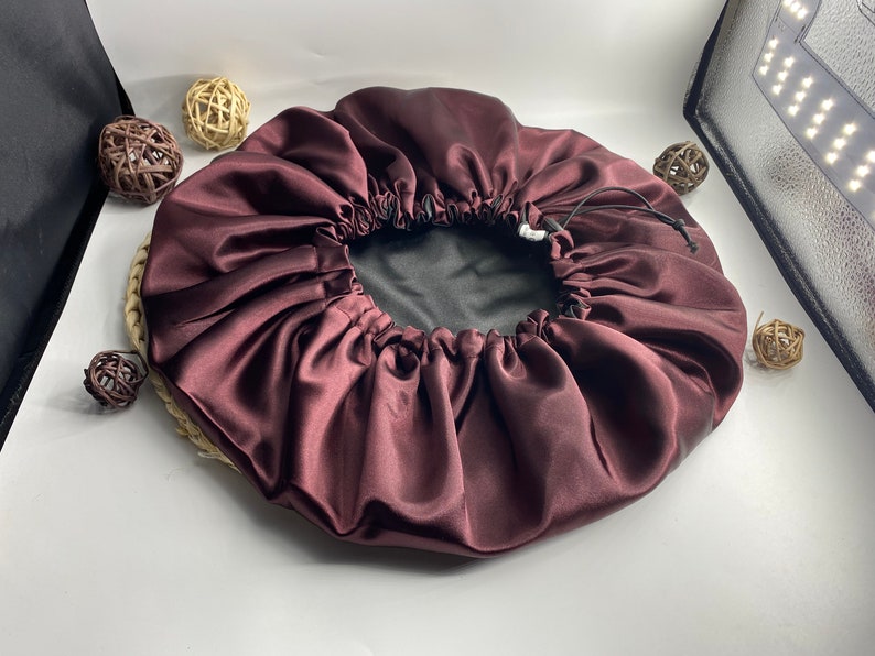 XL Reversible Satin Lined Satin Bonnet With Elastic or Adjustable ...