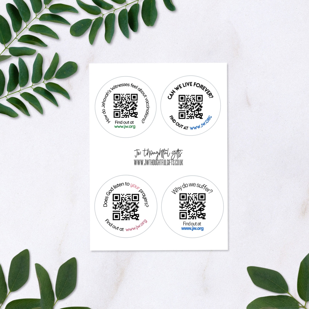 JW QR Code Ministry Stickers - Round Labels, Jw.org Website? 24, 48 or ...