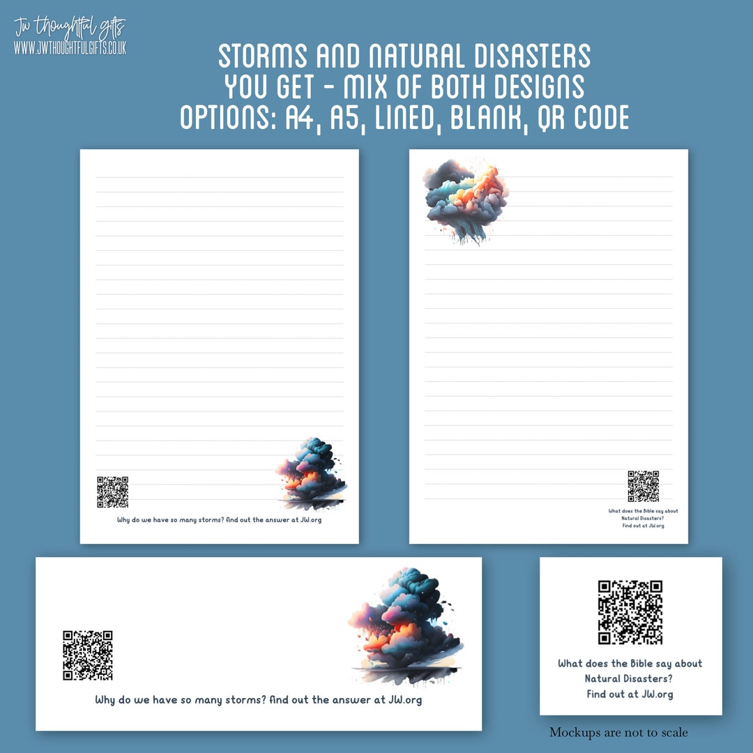Natural Disasters A4 JW Ministry Letter Writing Paper - Lined, Optional ...
