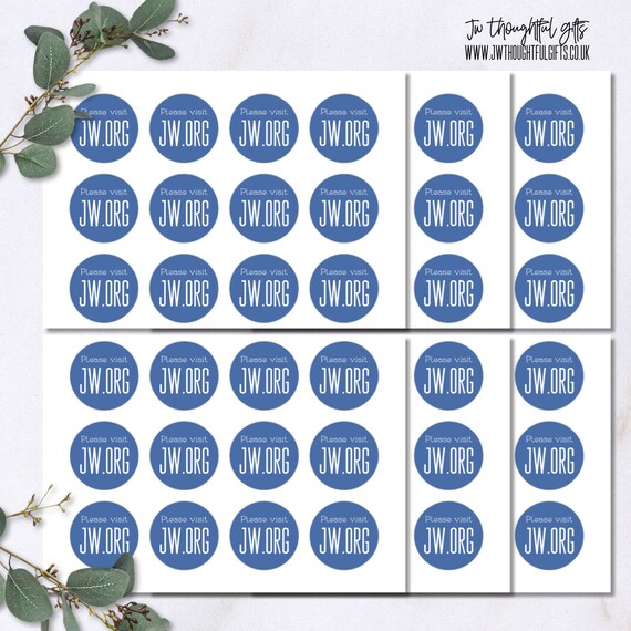Jw.org Round Label 6 Sheets 72 Stickers Please Visit - Etsy