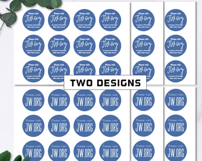 Mixed Pack of 2 Designs Jw.org Round Label, 72 Stickers 36 of Each ...