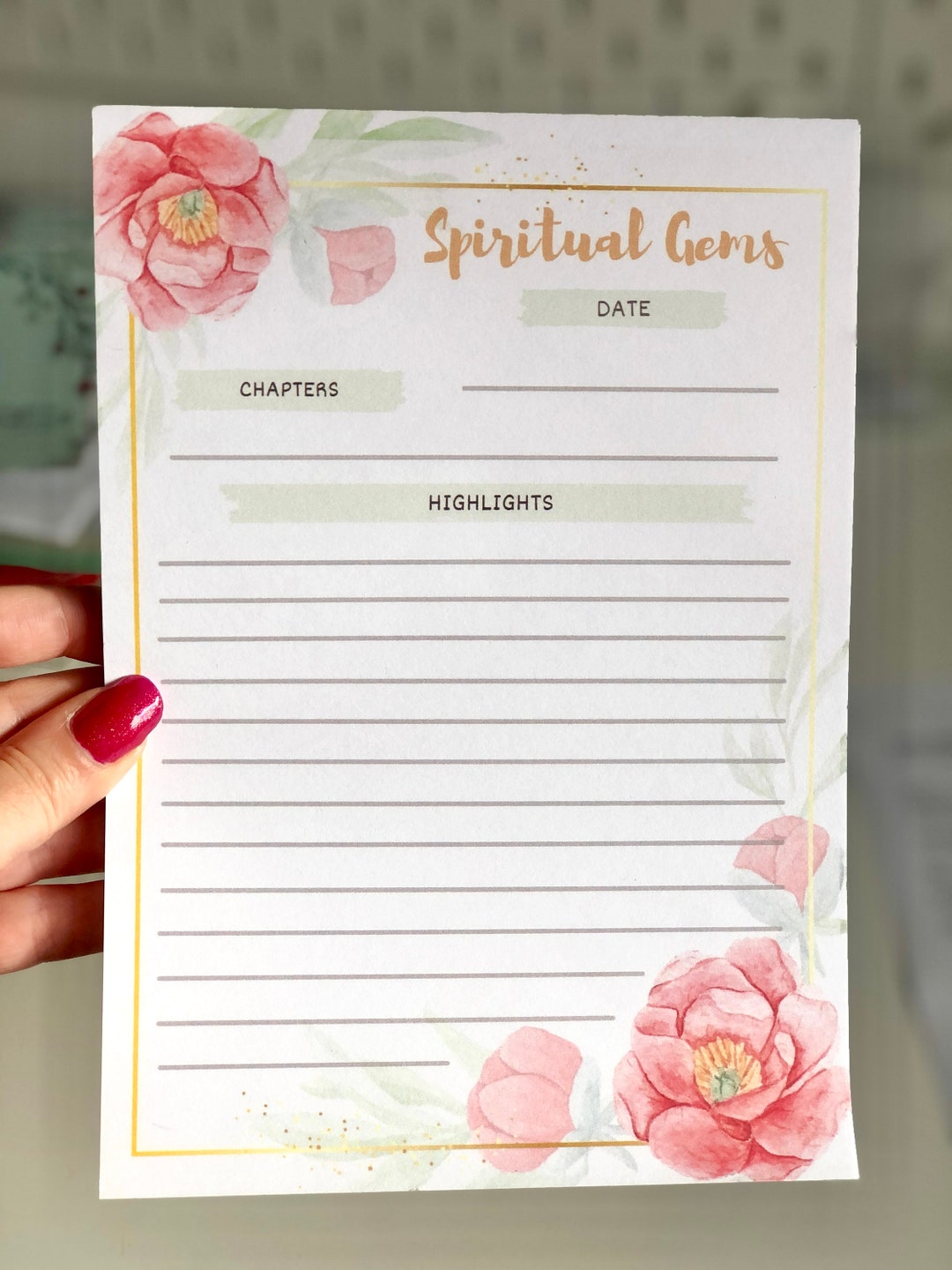 Rose Floral Spiritual Gems Notes Notepad | JW Bible Reading Notes ...