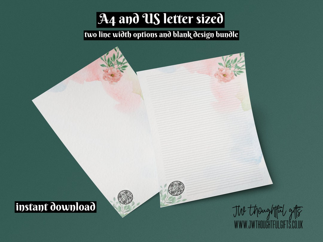 Pink Watercolour Design With Circle Qr Code Lined JW - Etsy UK