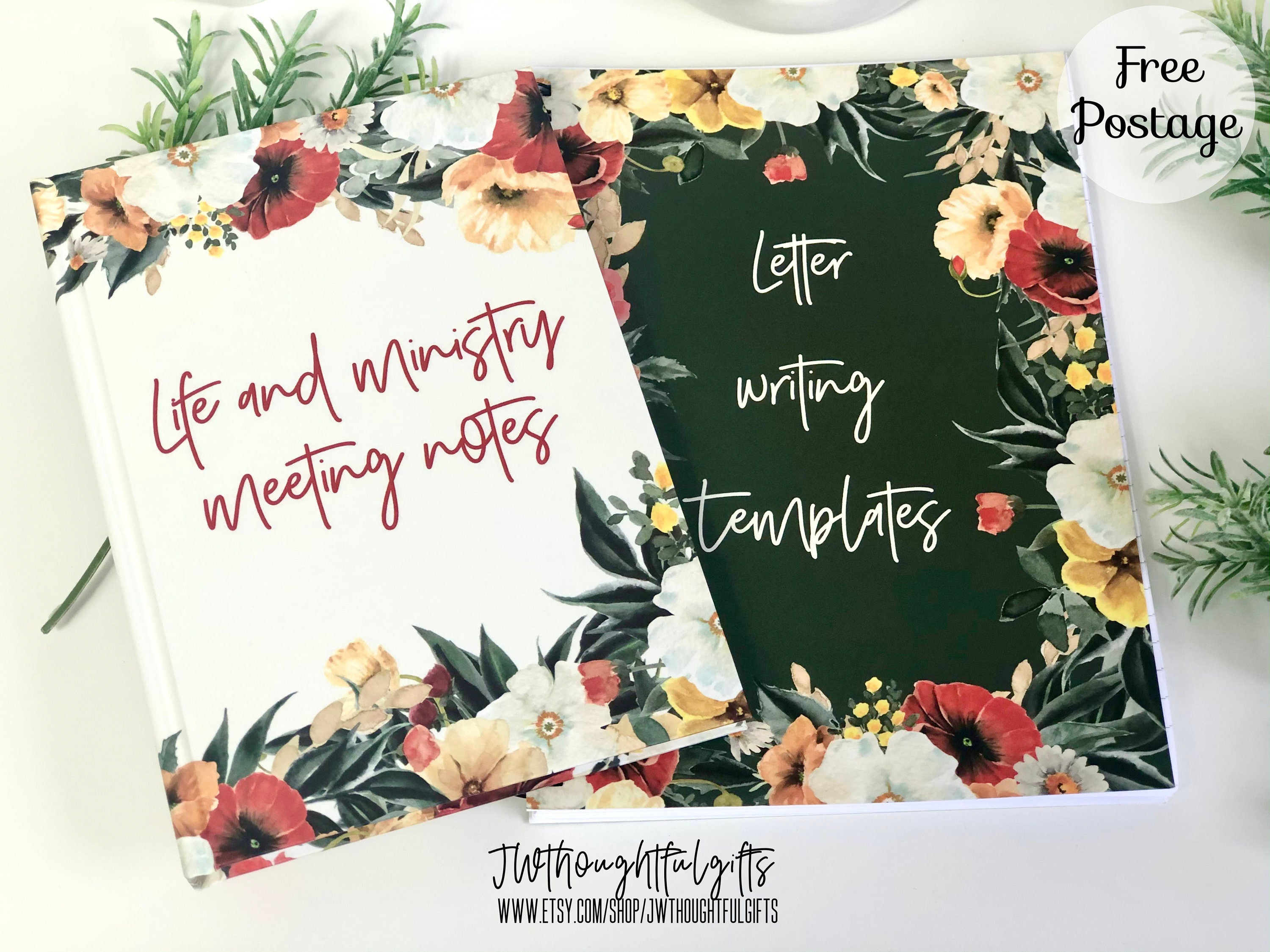 Hardback notebook Life and Ministry meeting notes floral JW | Etsy