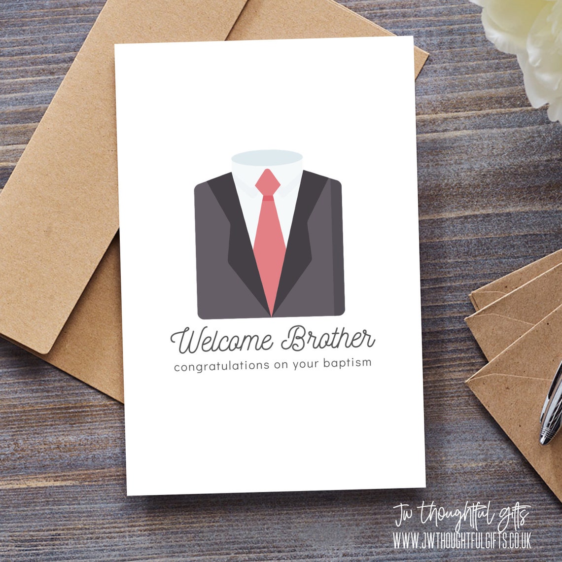 Welcome Brother, Congratulations on Your Baptism. JW Baptism Card 111 ...