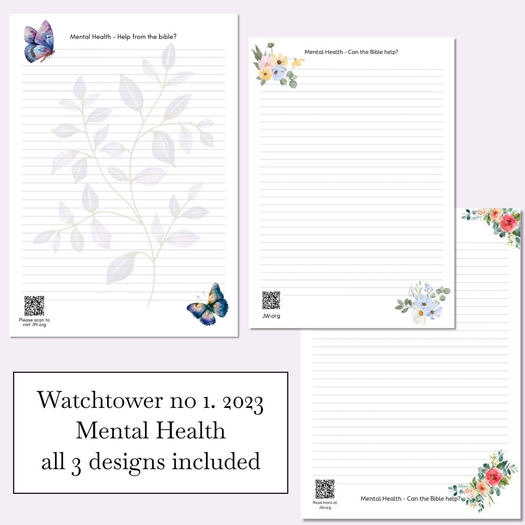 Mental Health 2023 No 1 Watchtower Mix Pack of 3 JW Ministry Letter ...