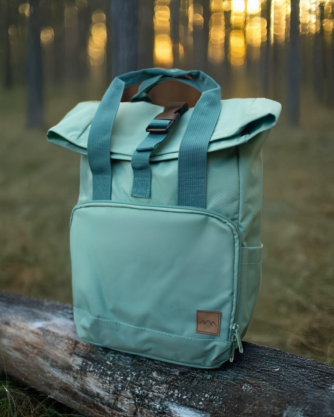 Pastel Roll Top Travel Backpack for Women - Sage Green Backpack Women ...