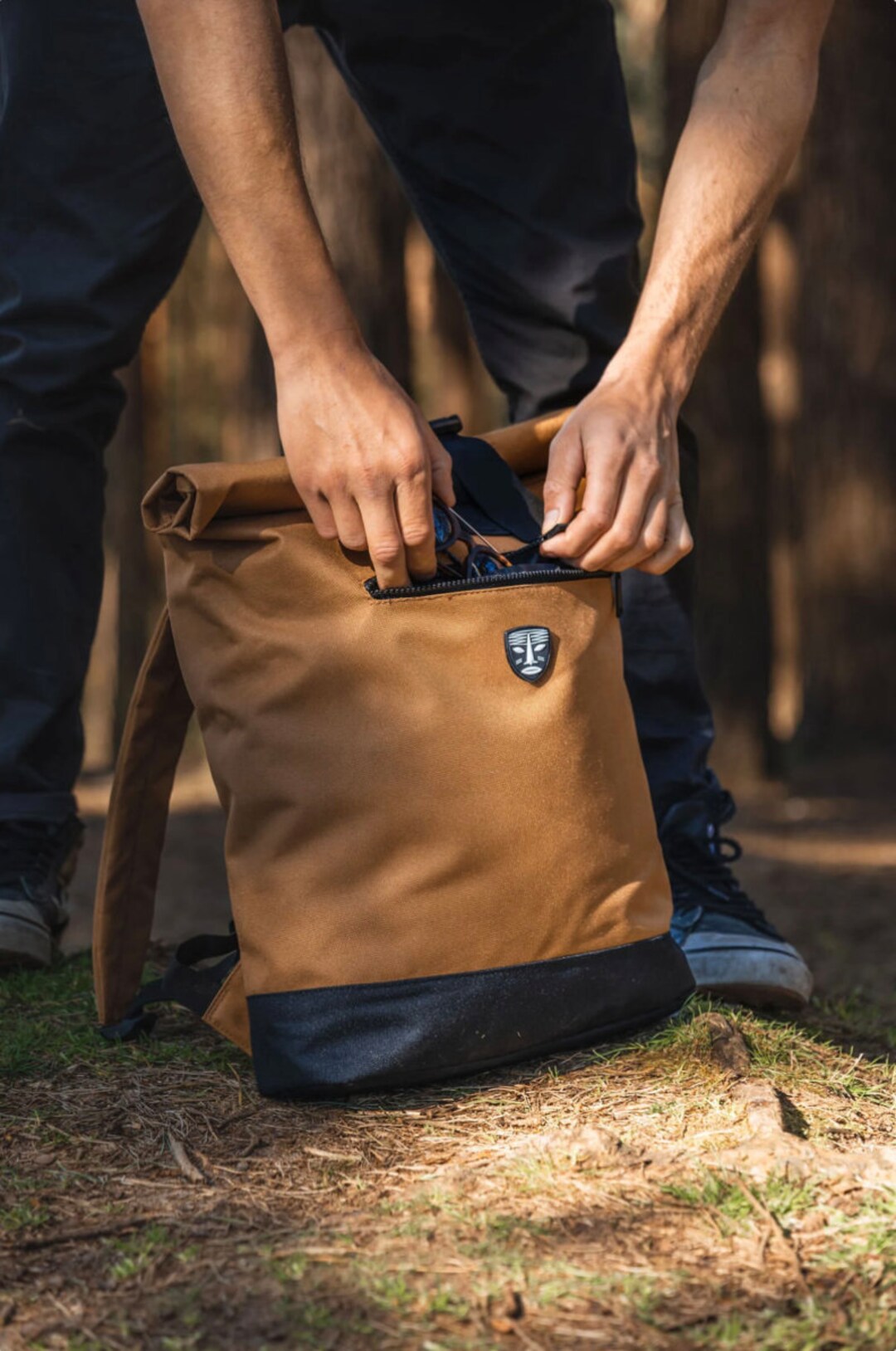 Women Rucksack in Camel Colour - Roll-top Rucksack for Everyday ...