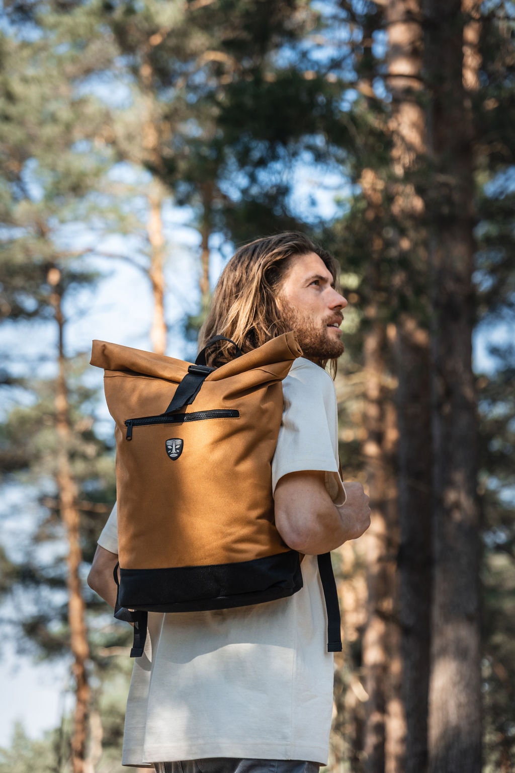 Mustard Unisex Backpack Khaki Backpack Travel Backpack Adventure ...