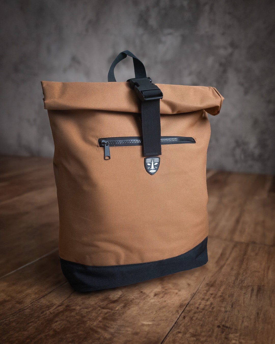 Women Rucksack in Camel Colour Roll-top Rucksack for Everyday Adventure ...