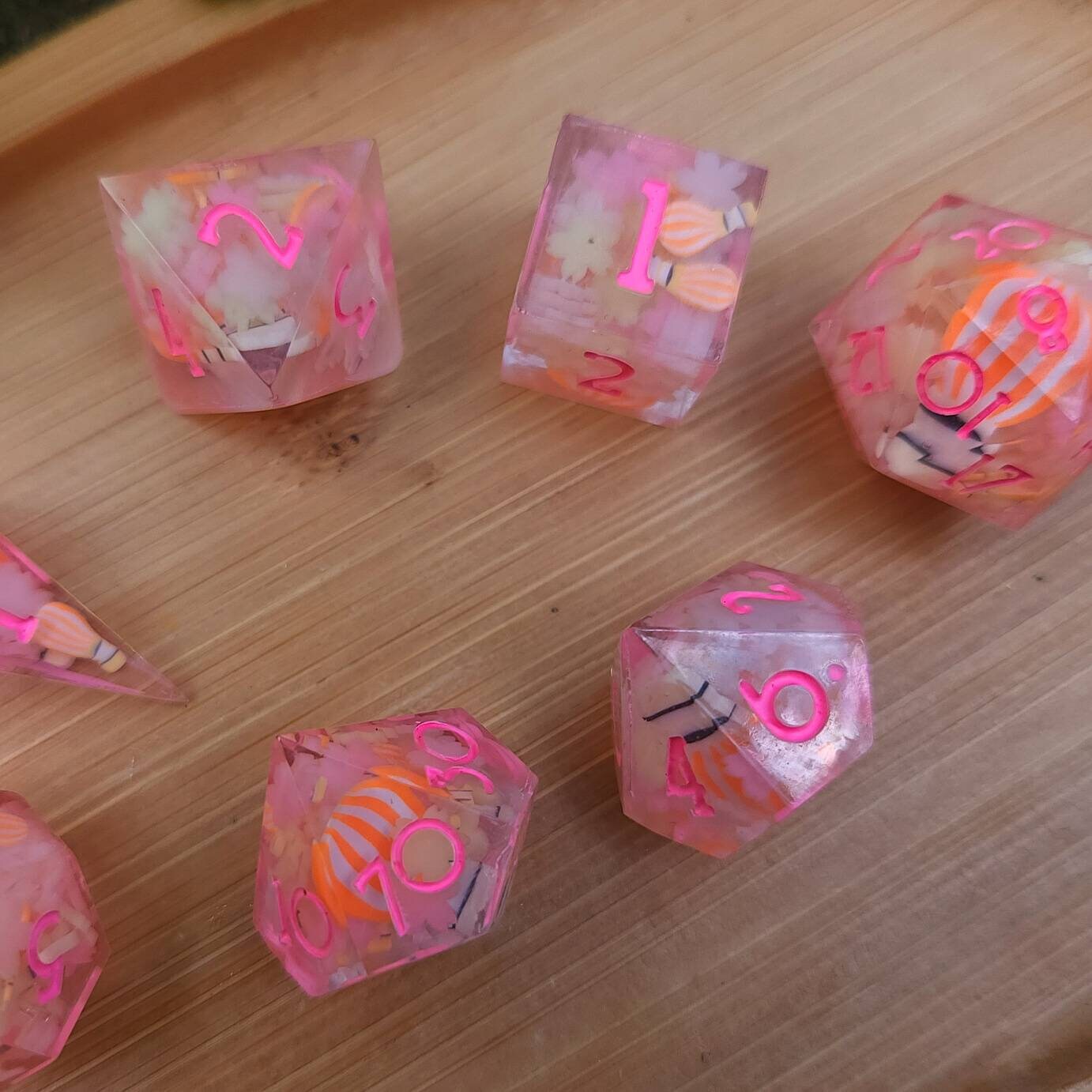 Dnd Dice Set Hot Air Balloon Pastel Sakura Flower - Etsy