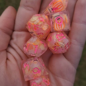 Dnd Dice Set Hot Air Balloon Pastel Sakura Flower Sprinkles Dungeons ...