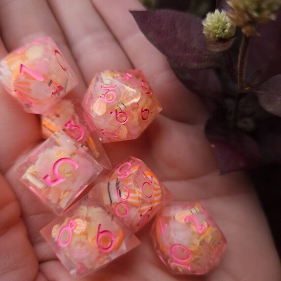Dnd Dice Set Hot Air Balloon Pastel Sakura Flower - Etsy