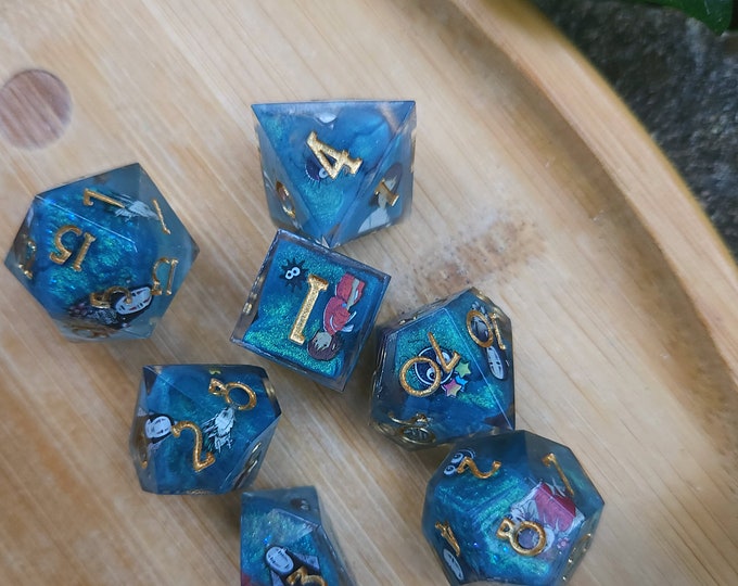 Dnd Dice Set Spirited Away Dark Dungeons and Dragons Dice Resin ...