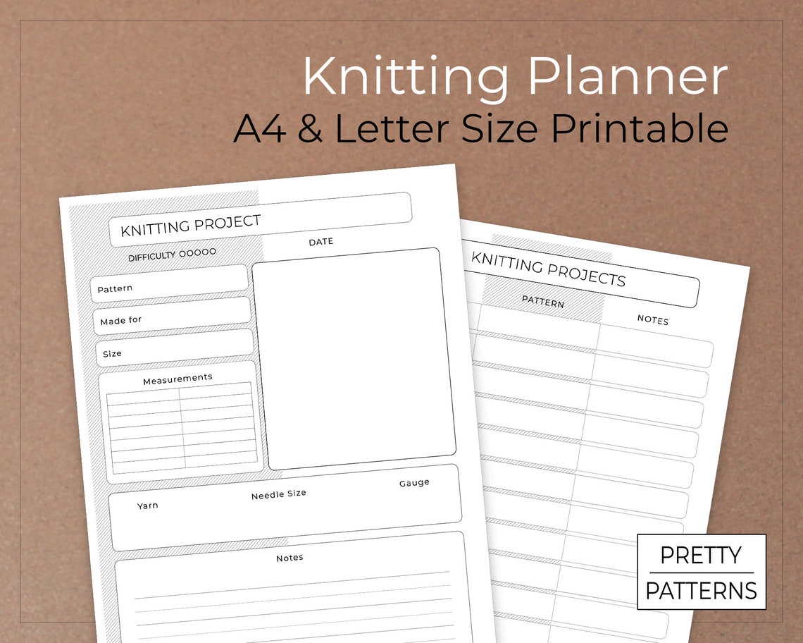 Printable Knitting Project Planner - Etsy