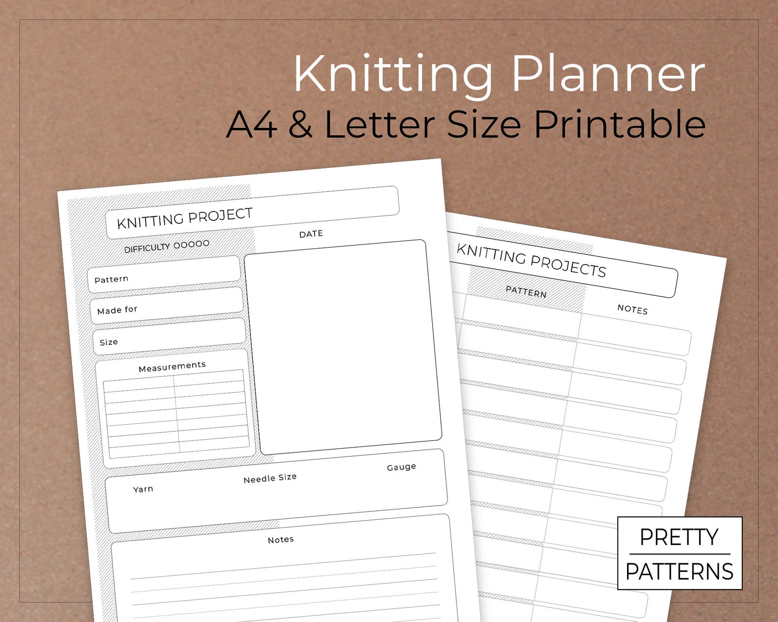 Printable Knitting Project Planner - Etsy