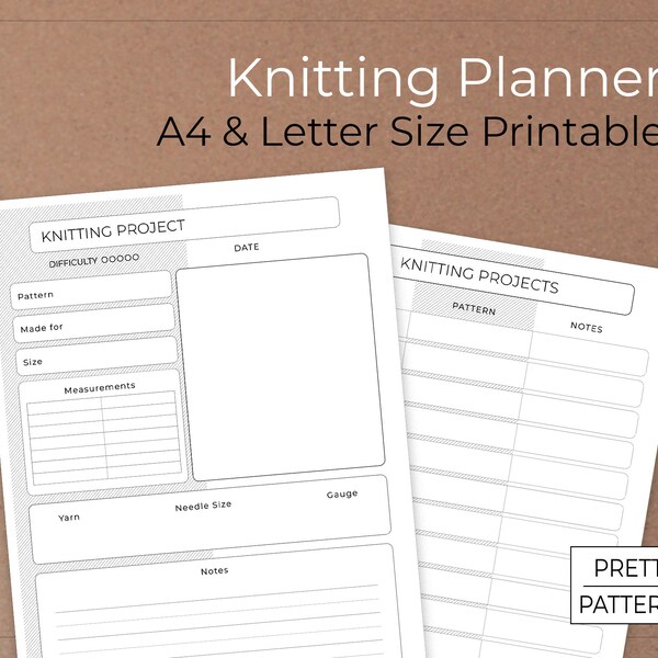 Knitting Planner Printable - Etsy