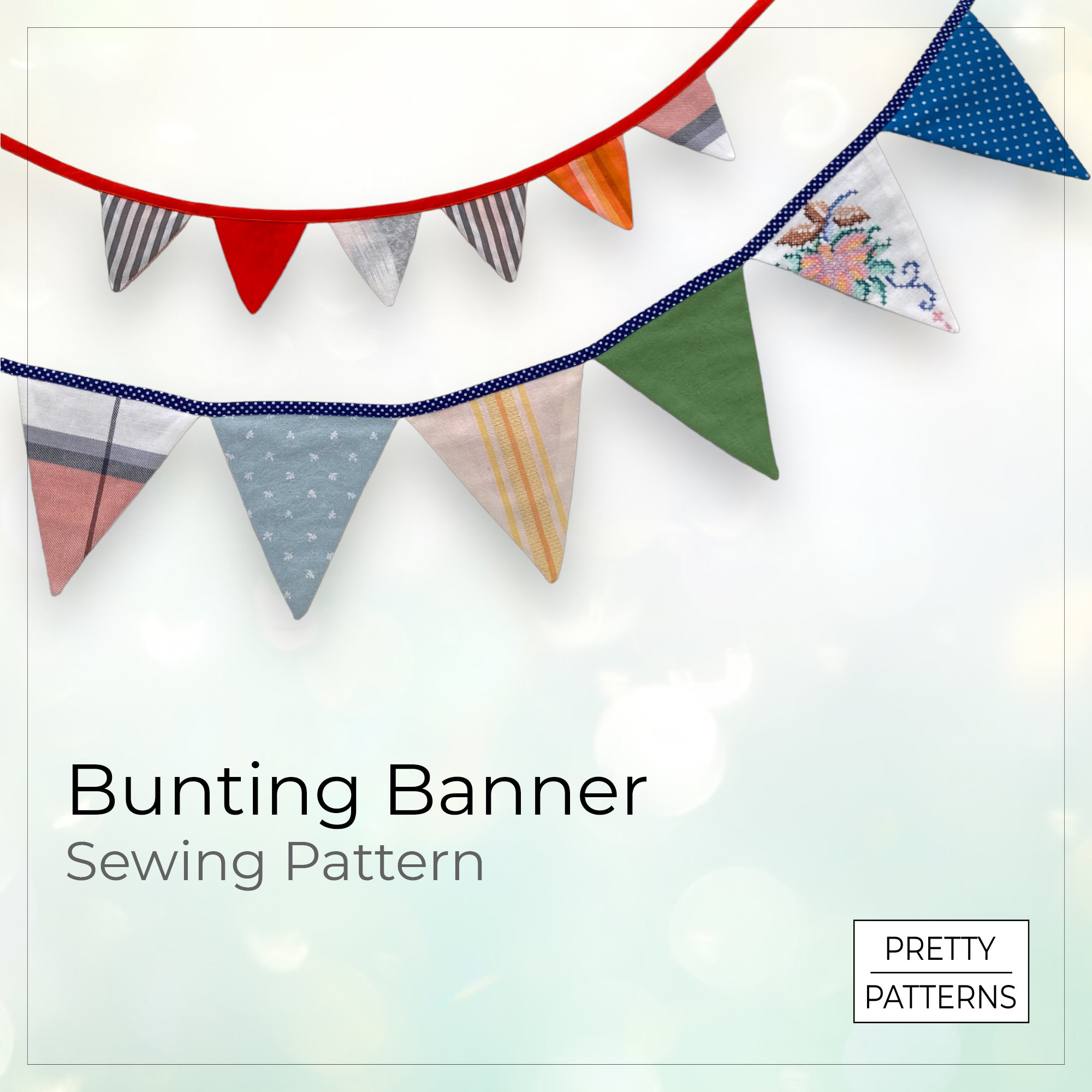 Bunting Banner Pattern Easy PDF Sewing Pattern & Tutorial for Making ...