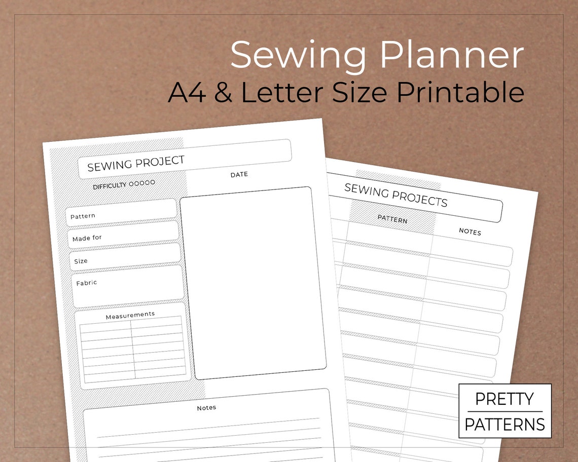Printable Sewing Project Planner - Etsy