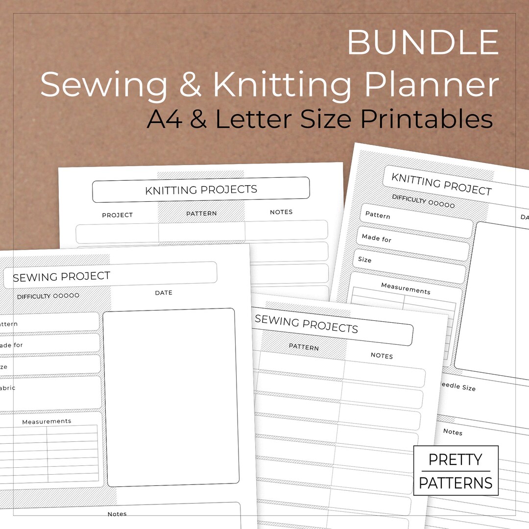 Bundle of Printable Project Planners for Sewing & Knitting | Plan Your ...