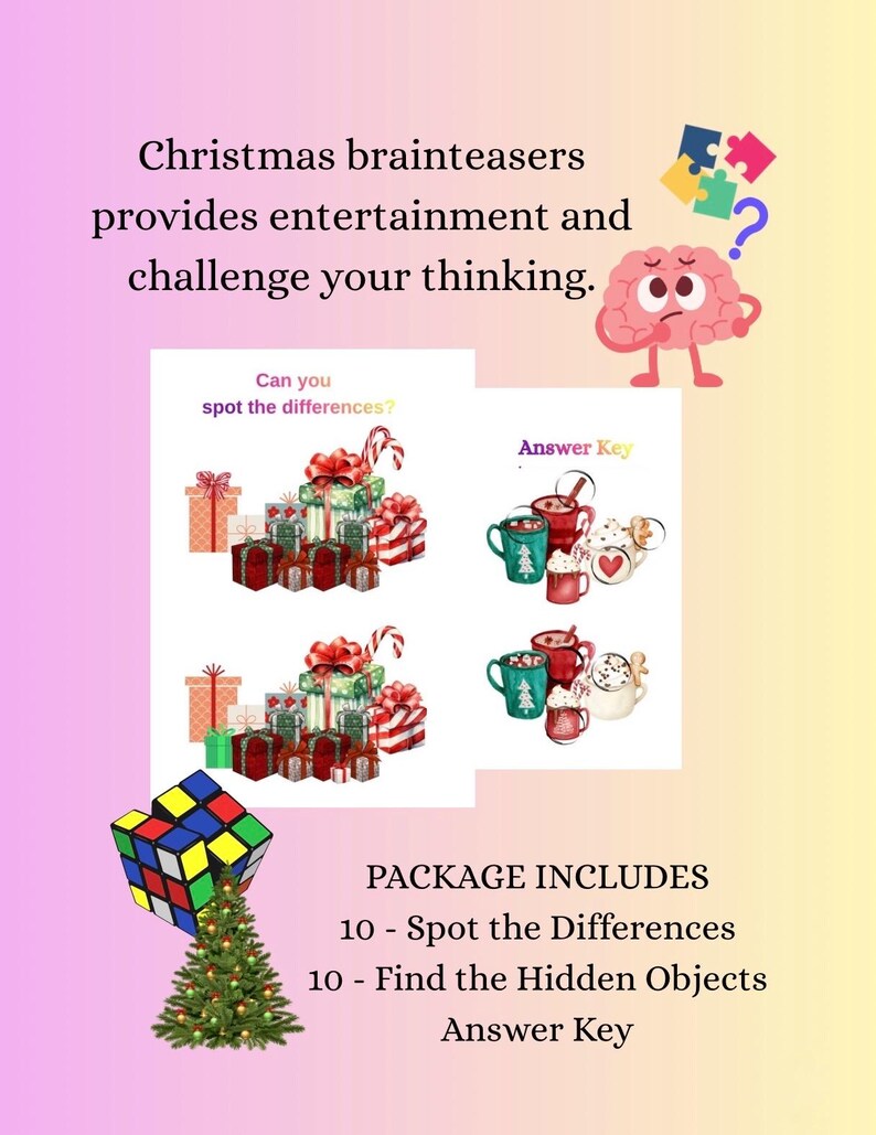 Christmas Brainteasers (digital Download) - Etsy