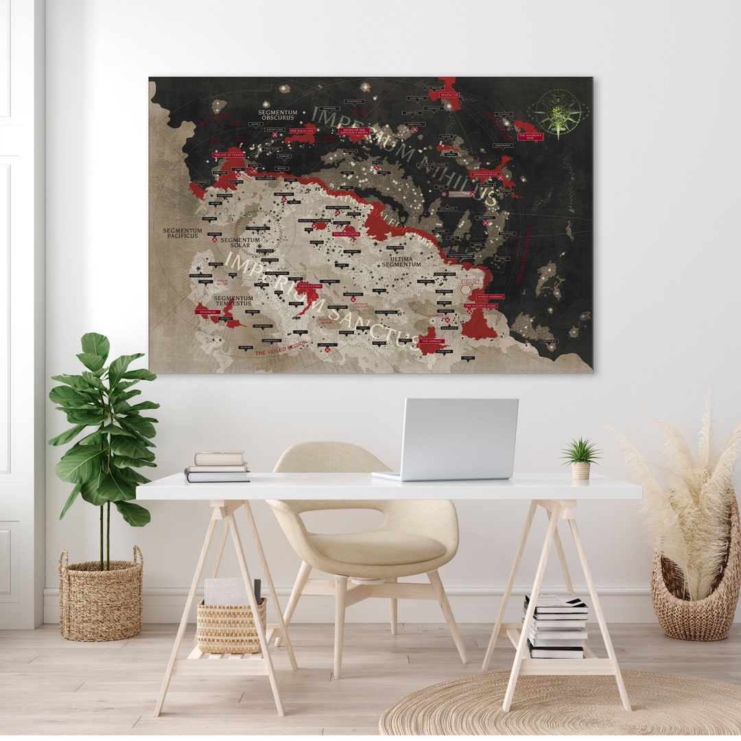 Warhammer 40k Map Canvas, Wh40k Print, Warhammer Universe Map, Imperium ...