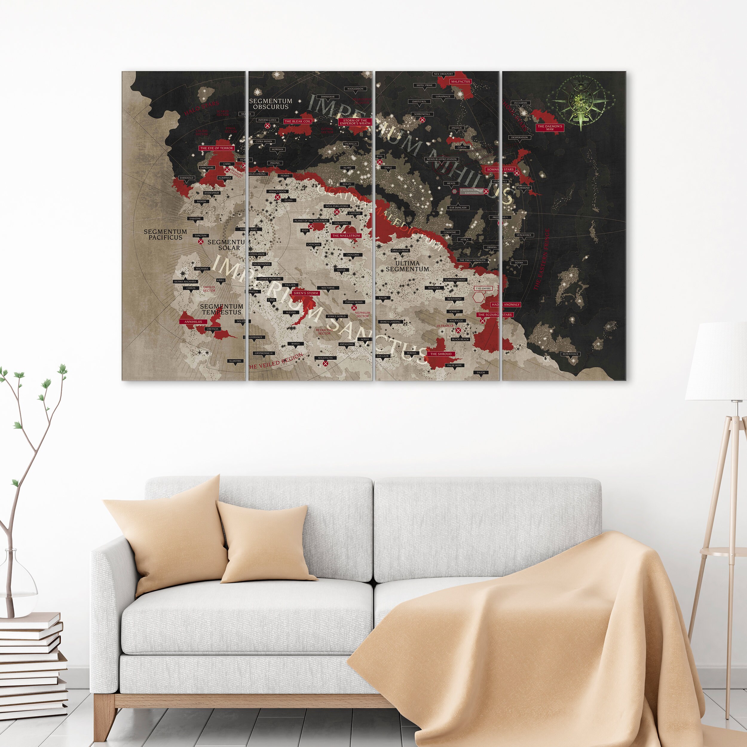 Warhammer 40k Map Canvas, Wh40k Print, Warhammer Universe Map, Imperium ...