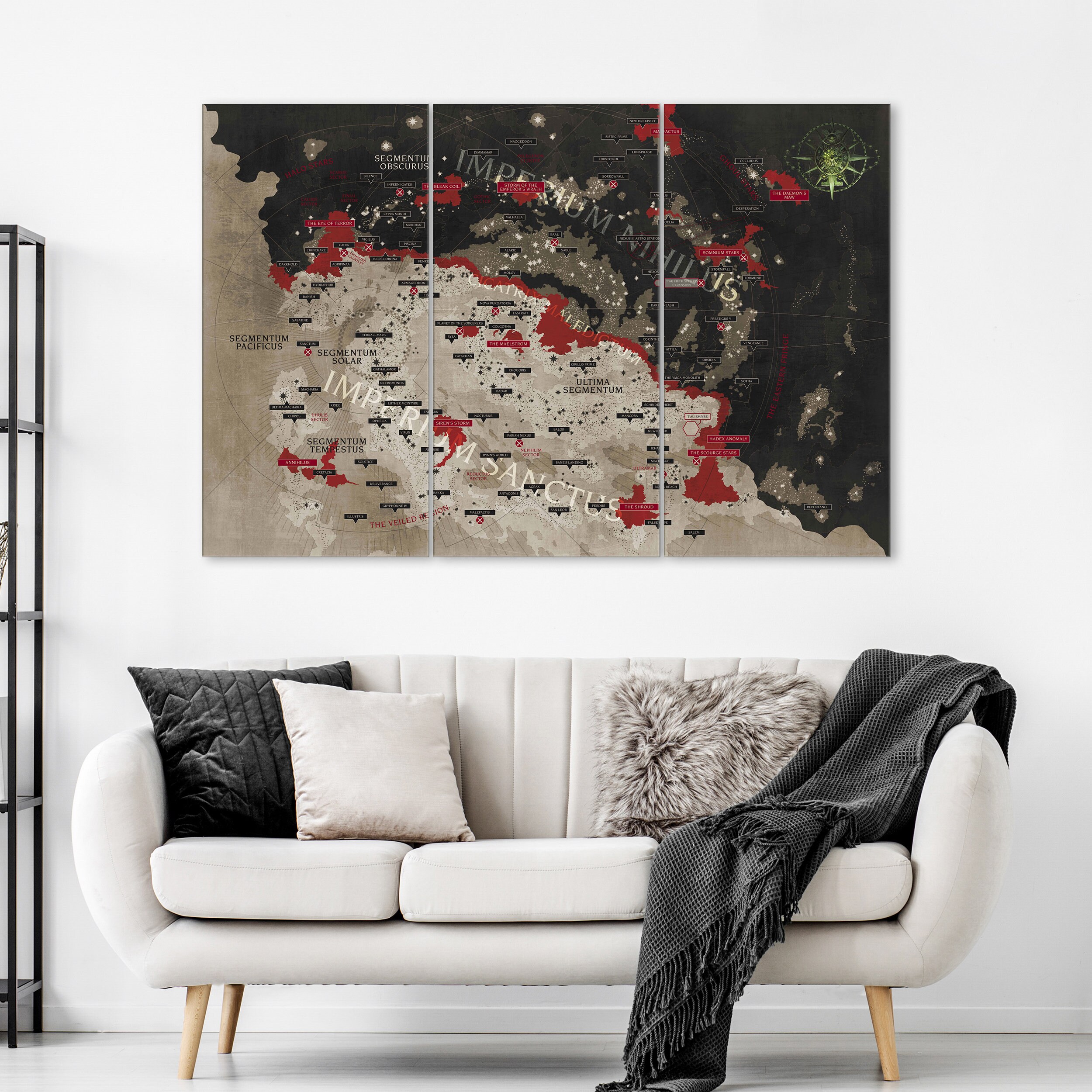 Warhammer 40k Map Canvas, Wh40k Print, Warhammer Universe Map, Imperium ...