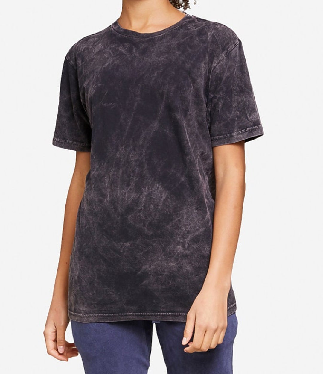 Blank Distressed Crewneck Adult Stone Cloud Mineral Wash Unisex Vintage Style T-shirt Great ...