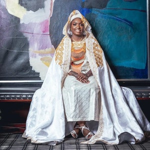Hausa Cape Nigerian Bride. Muslim Bride. Hausa Regalia. African Fabric ...