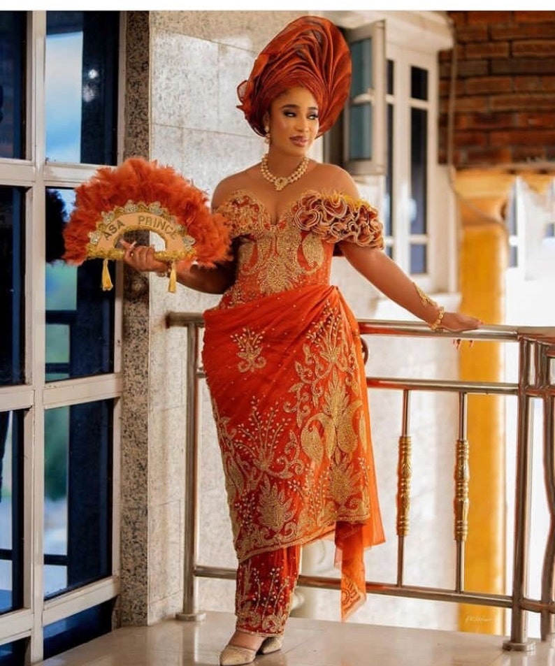 Burnt Orange Warp Dress Off Shoulder Dress Womens Clothing Igbo